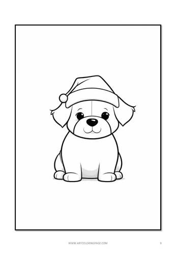 Delight in Dog Santa Coloring Pages Vol. 6 by Art coloring book | TPT