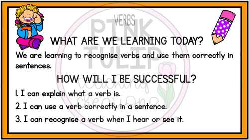 Verbs PowerPoint - Guided Teaching by Pink Tulip Teaching Creations