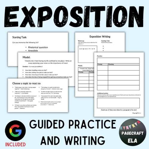 Exposition Writing | Guided Practice Slideshow | Planning Sheets