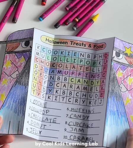 Printable Halloween Mummy Puppet & Word Search Craft – Easy Prep!