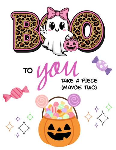 Halloween Classroom Candy Sign Cute Leopard Print “Boo to You ...