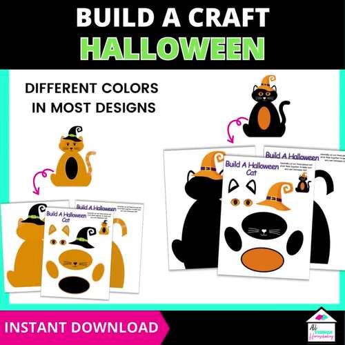 Halloween Craft, Build A Craft Activity Pack – 40 Pages of Spooky Fun!