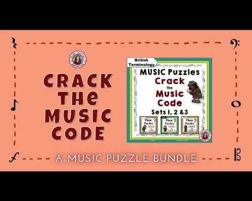 Music Symbol Puzzles Crack the Code BUNDLE British Terminology