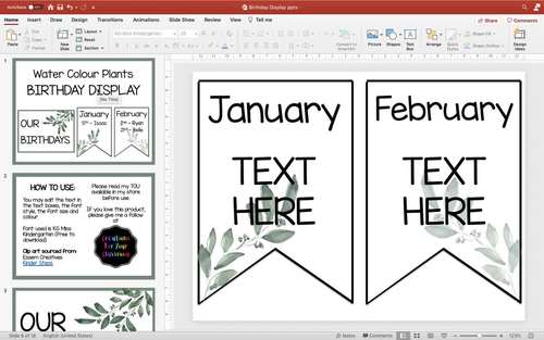 Nature Themed Editable Birthday Display (plus PDF) | Bulletin Board Display