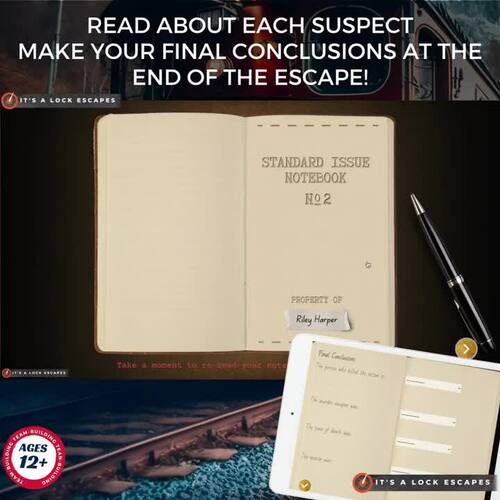 Murder on the Crimson Express Digital Escape Room Mystery Escape Middle ...