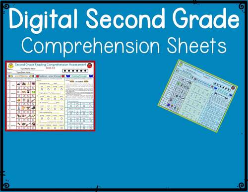 Digital Second Grade Monthly Reading Comprehension Assessments & Data ...