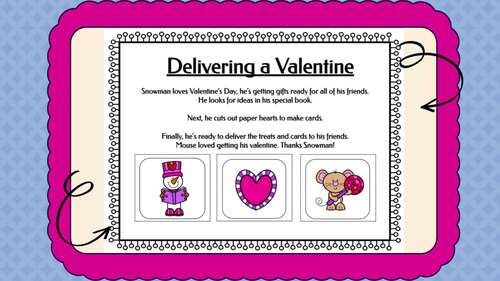 Winter/Valentine's Day Short Stories with Sequencing and 'wh' Questions