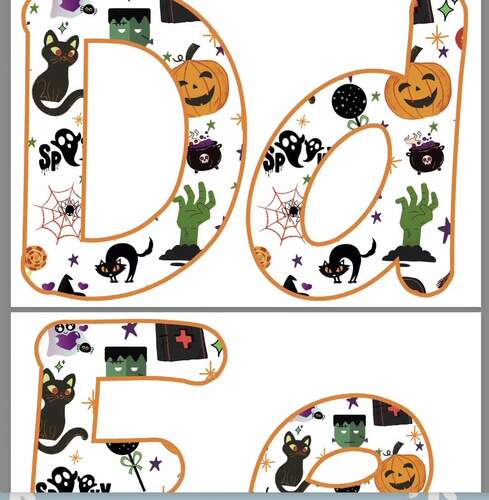 HALLOWEEN BULLETIN BOARD LETTERS, NUMBERS & BUNTING by TechLitTeach