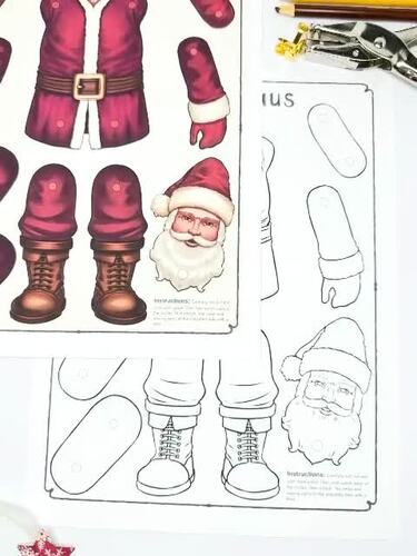 Santa and Mrs. Claus | Jointed Paper Craft | Printable Craft | Christmas