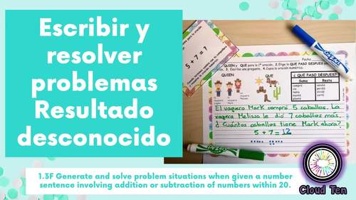 Escribir y resolver problemas Resultado desconocido by Cloud Ten