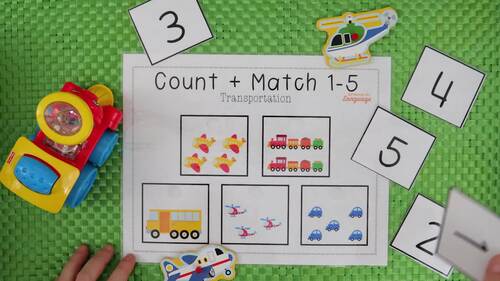 Numbers 1-5 Count & Match Interactive Activity, Count the Vehicles
