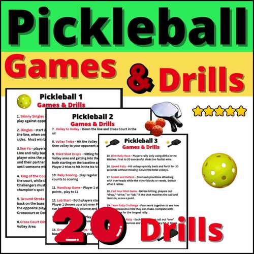 Pickleball Unit Activities Drills Games Resource Physical Education SEL ...