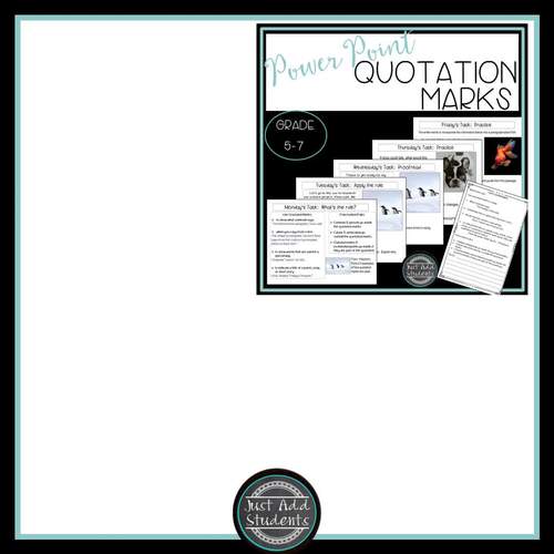Distance Learning Grammar Warm Up/ Mini Lesson: Quotation Marks