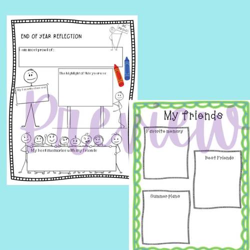 End of the Year Reflection and Fun Activities | Student Reflection ...