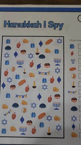 Hanukkah I Spy Worksheet | Hanukkah Seek and Find Printable Activity