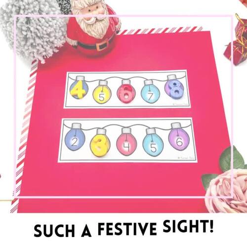 Christmas Missing Numbers to 10 Math - Christmas Lights Number Sense ...