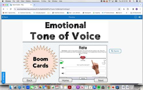 Tone of Voice Emotional Pragmatic Language Therapy Autism Boom Cards™