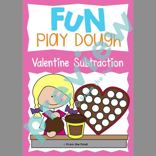 Valentine's Day Subtraction from 10 - Playdough Mats by From the Pond