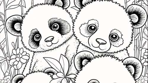 Cute Baby Panda Coloring Book For Adults| 50 Cute Panda Coloring Pages ...