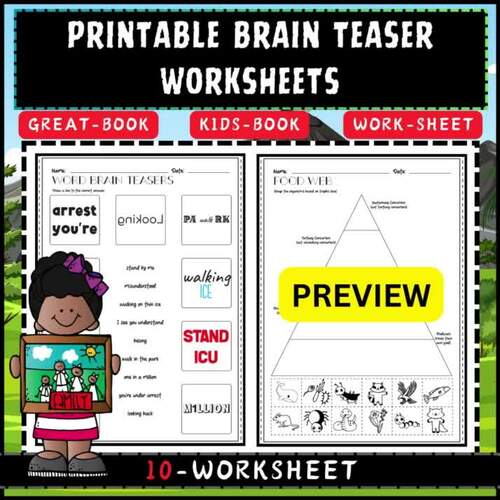 Printable Brain Teaser Worksheets by Lib Anatomy school | TPT