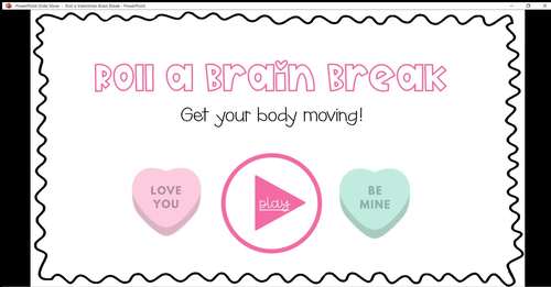 Roll A Brain Break: Valentine's Day Gross Motor Movement Game- Digital ...