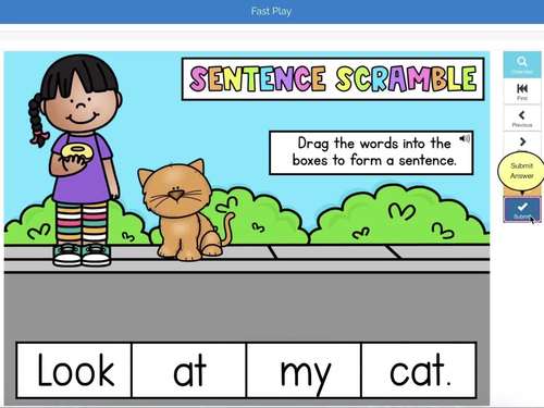 Sentence Scramble - Digital Task Cards - Boom Cards by My Teaching Pal