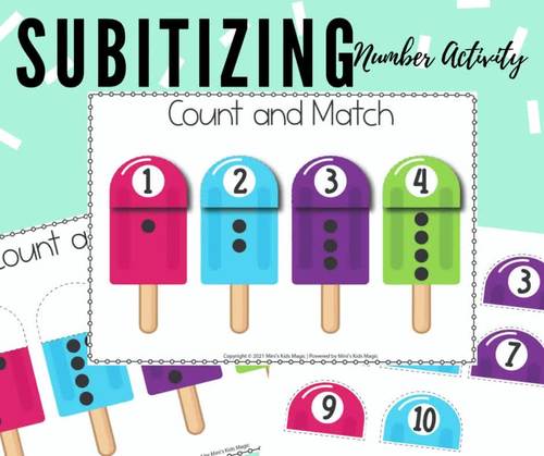Subitizing Number Activity for Toddler, Summer theme, Ice Cream Fun