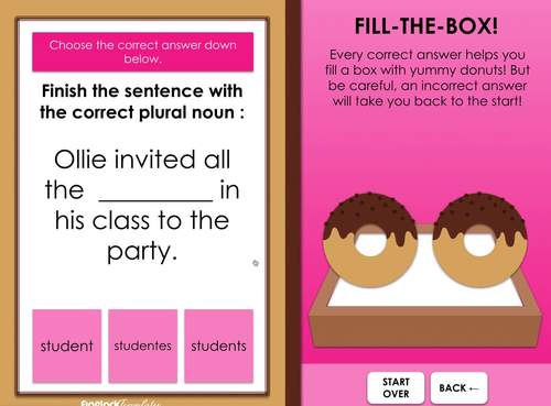 Regular and Irregular Plural Nouns Grammar Game for PowerPoint