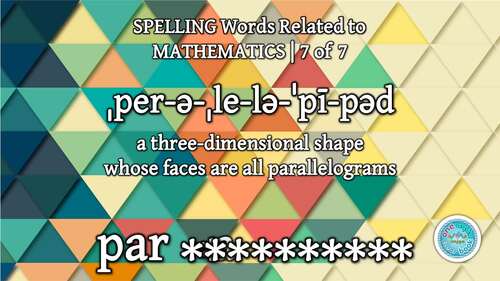 SPELLING Words Related to MATHEMATICS by One Aqua Clear Book | TPT