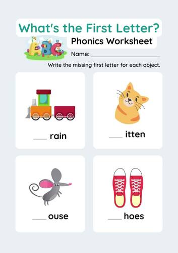 What's the First Letter?Missing Beginning Sounds Phonics English ...