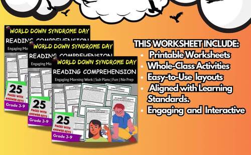 World Down Syndrome Day Reading Comprehension Passage Activities 3rd ...