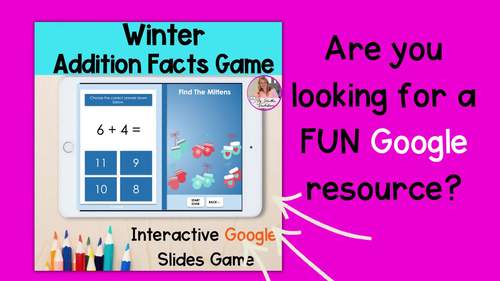 Addition Facts To 20 Google Slides Game Winter Themed by Fiddleheads
