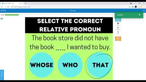 Relative Pronouns Boom Cards by Hands on Learning LLC | TPT