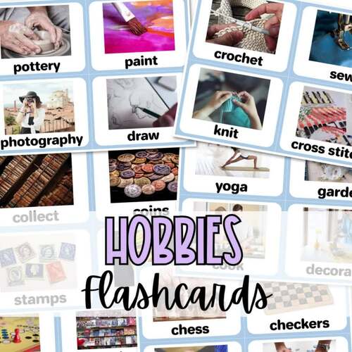 Hobbies Vocabulary Flashcards ESL or Speech with Real Pictures by The ...