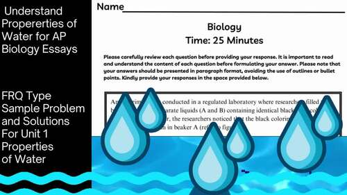 AP Biology Curriculum | Unit 1 Free Response Question FRQ | Properties ...