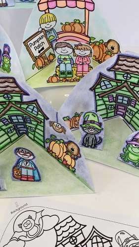 Halloween Diorama Cut & Paste Craft - Not Spooky & Slightly Spooky ...
