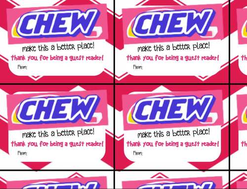 Hi-Chew Guest Reader Appreciation Gift Tag- Chew make this a better ...