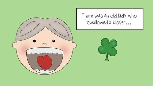 There Was An Old Lady Who Swallowed A Clover- Interactive Power Point