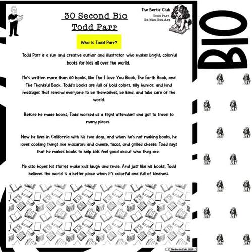 Todd Parr Literature Lesson | Read Aloud Art Project for Library or the ...