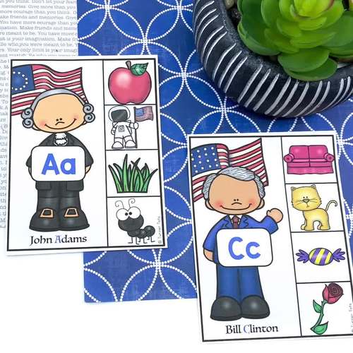 Presidents' Day ABC for Initial Sound Identification by Turner Tots