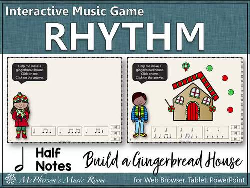 Winter Music Activity Interactive Rhythm Game Half Notes {Gingerbread ...