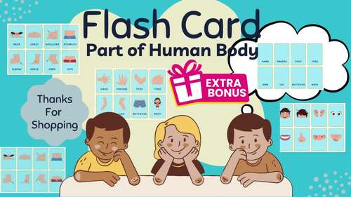 Flash Cards Parts of Human Body (Cutting Digital Print) With Bonus ...