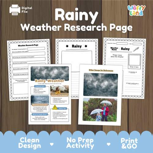 Rainy Weather Research Project | Weather Study and Informational Text ...