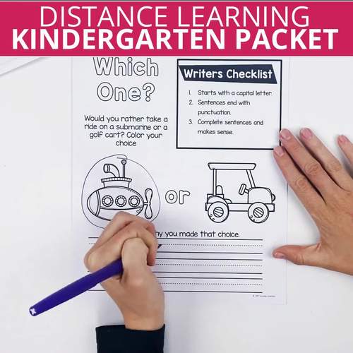 Distance Learning Packet Kindergarten Spring Themed (due to Coronavirus)