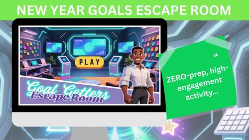 New Year 2026 Goal Setting Digital Escape Room SEL Activity 3rd 4th 5th ...