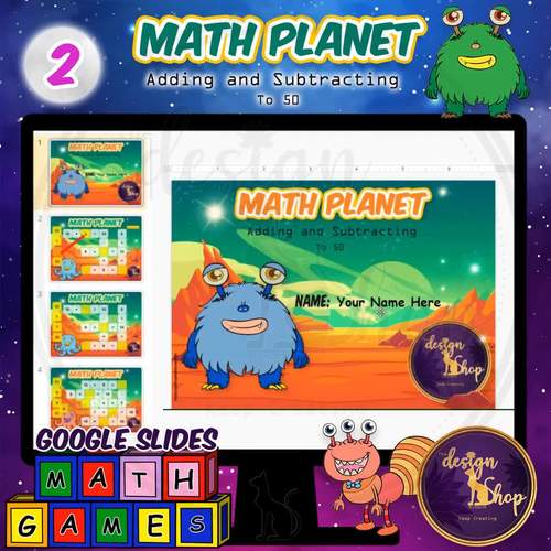 Digital Math Google Slides Puzzle Adding Subtracting to 50 Distance ...