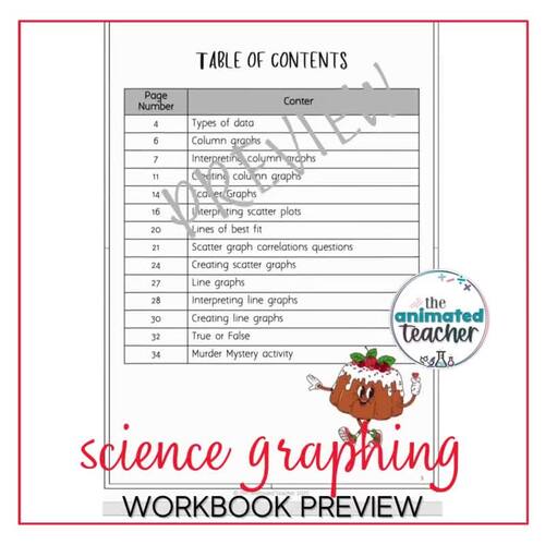 Christmas Graphing Worksheets Middle School Science Booklet | TPT