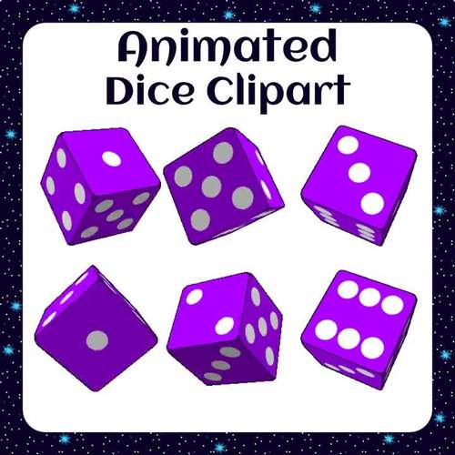 Digital Dice GIFs - Animated Clipart – Purple with White Dots | TPT