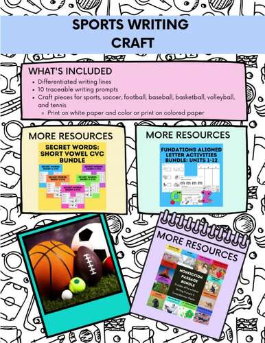 Sports Writing Craft - Fun & Engaging Writing Prompts & Craft ...