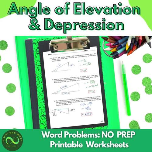 Angle of Elevation & Depression Word Problems w/ Step-by-Step Solutions ...